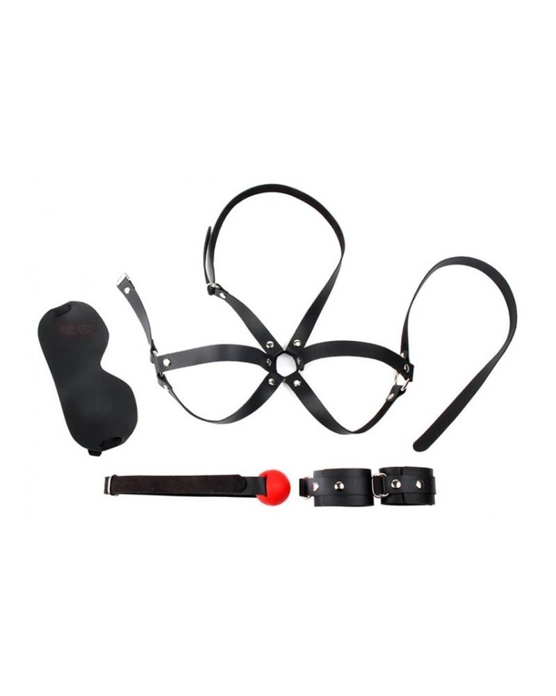 Kit d'Initiation BDSM OBEDIENCE 4 Pièces Noir pas cher - La Boutiqu...